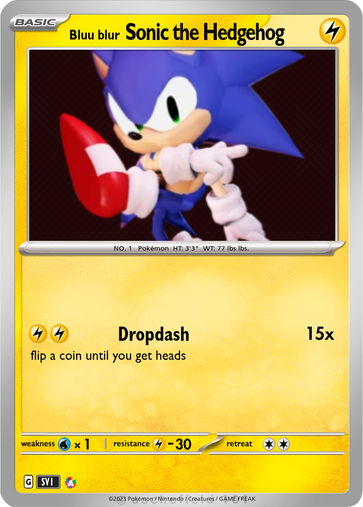 Sonic the Hedgehog - GreenYT | Pokécardmaker.net