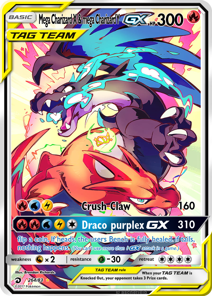 Mega Charizard X & mega Charizard Y - Guy | Pokécardmaker.net