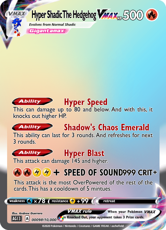 Hyper Shadic The Hedgehog - Hyper-Shadic-99 | Pokécardmaker.net