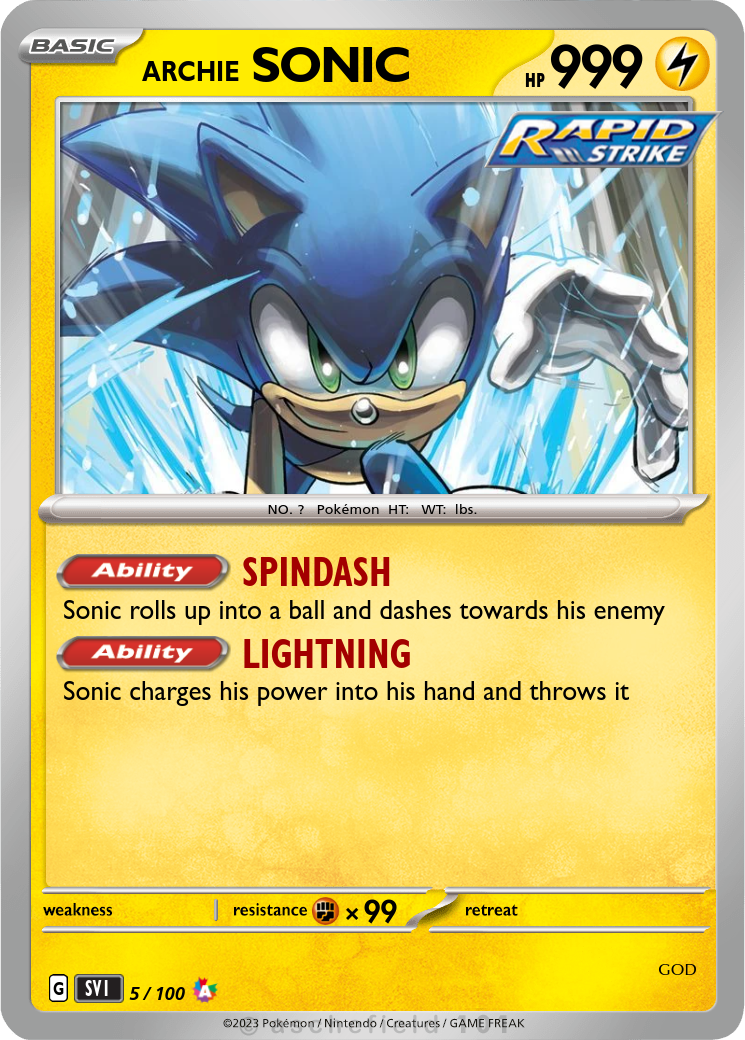 SONIC - IAMBOICHILD123 | Pokécardmaker.net