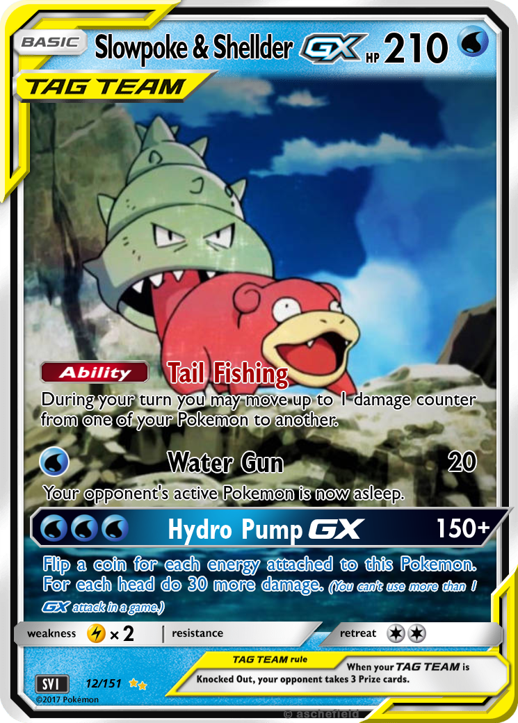 Slowpoke & Shellder - ILIKEFOOD | Pokécardmaker.net