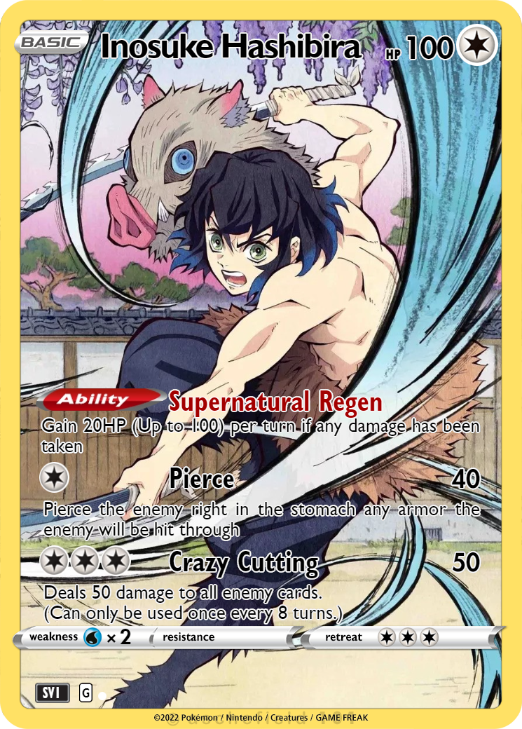 Inosuke Hashibira - ILOVEDEMONSLAYER | Pokécardmaker.net