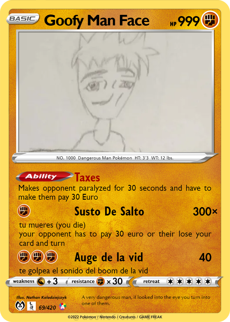 Goofy Man Face - ISMEALLSOCKS | Pokécardmaker.net