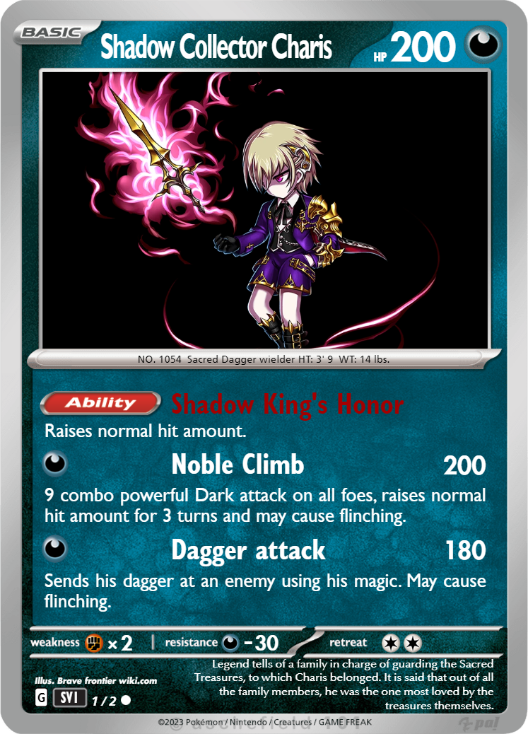 Shadow Collector Charis - Ignis_halcyon_Vargas | Pokécardmaker.net