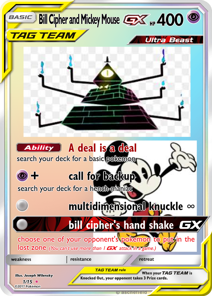 Bill Cipher and Mickey Mouse - JOSEPH- | Pokécardmaker.net