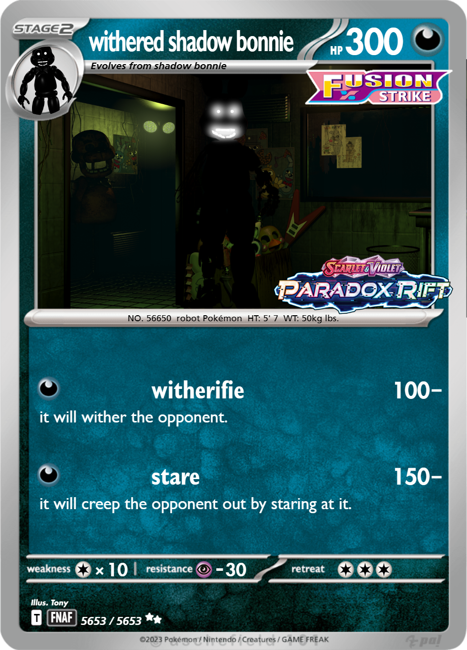 withered shadow bonnie - Jestero | Pokécardmaker.net