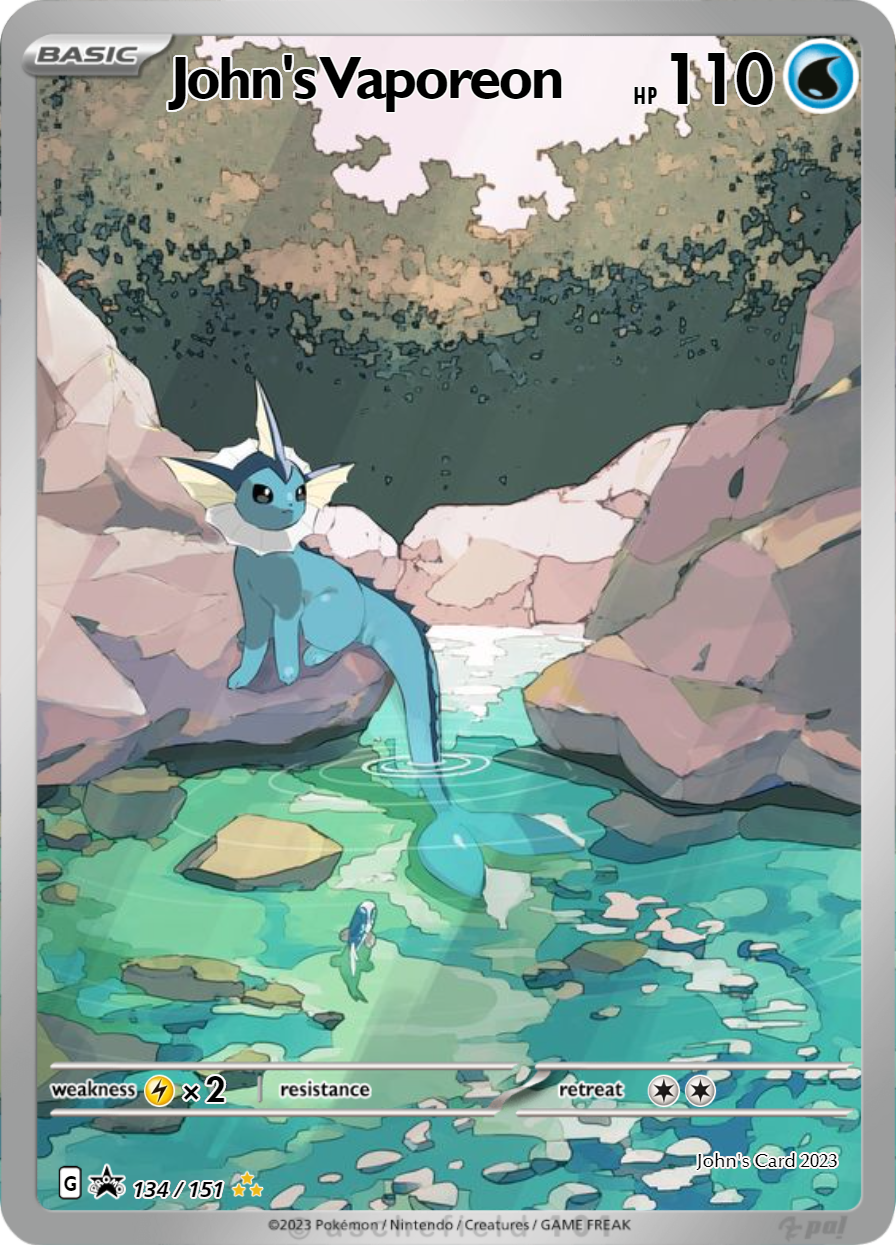 John's Vaporeon - Johnzera | Pokécardmaker.net