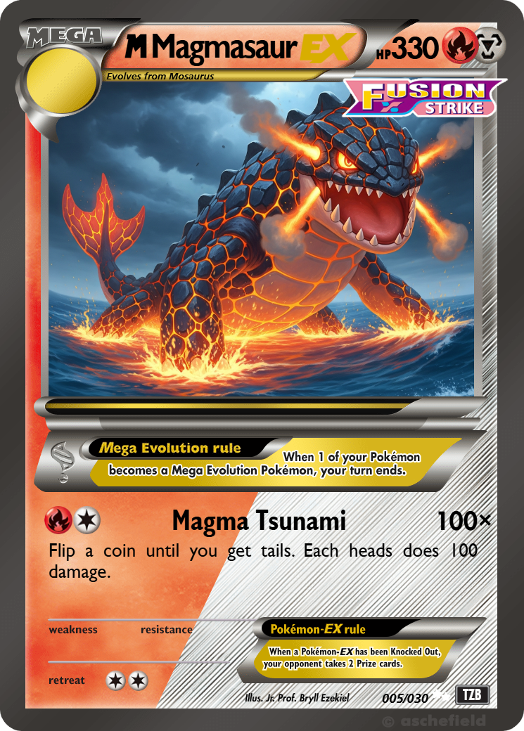 Magmasaur - JrProfessor | Pokécardmaker.net