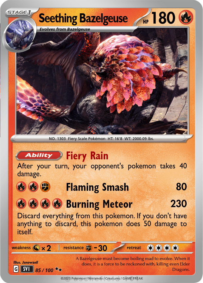 Seething Bazelgeuse - Judahsaurus388 | Pokécardmaker.net