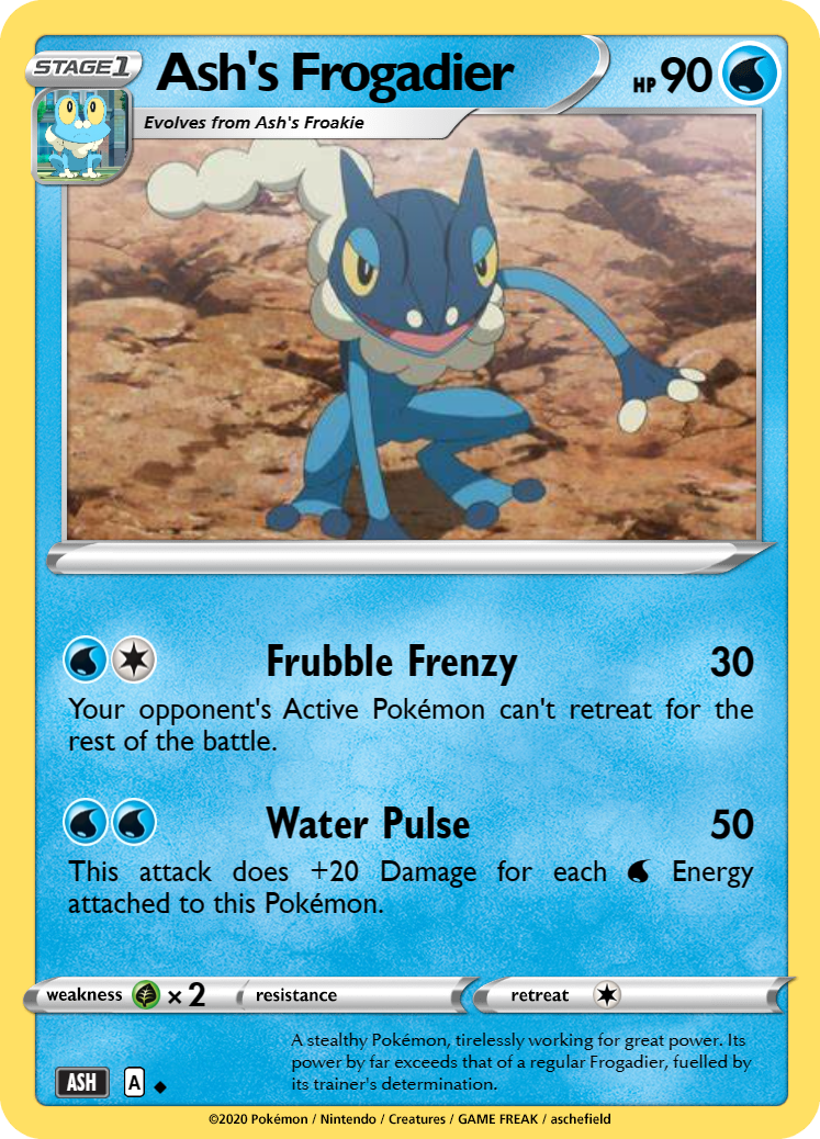 Ash's Frogadier - Kryptonite | Pokécardmaker.net
