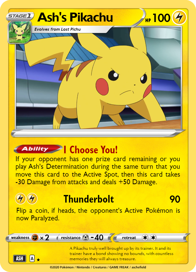Ash's Pikachu - Kryptonite | Pokécardmaker.net