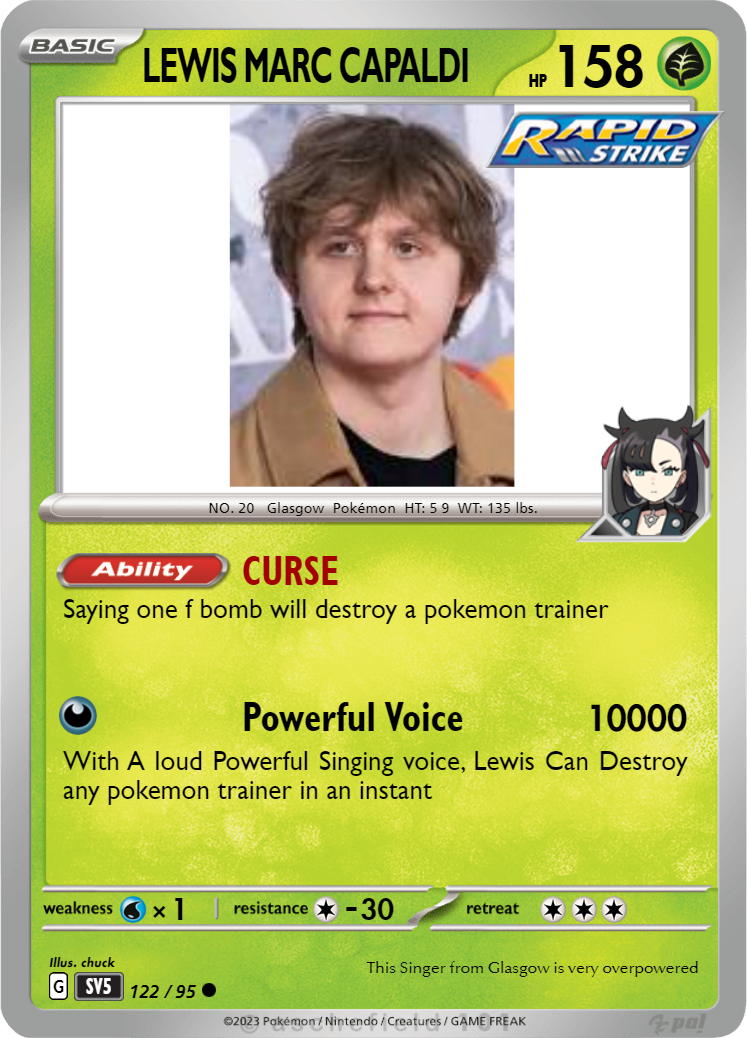 LEWIS MARC CAPALDI - LewisCapaldifan6 | Pokécardmaker.net