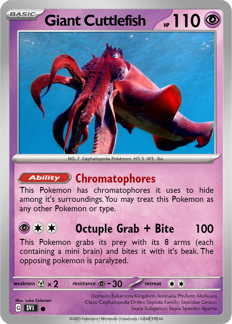 Giant Cuttlefish - Lukecoleman | Pokécardmaker.net