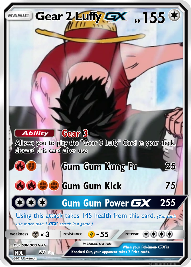 Gear 2 Luffy - Lunarisotope | Pokécardmaker.net