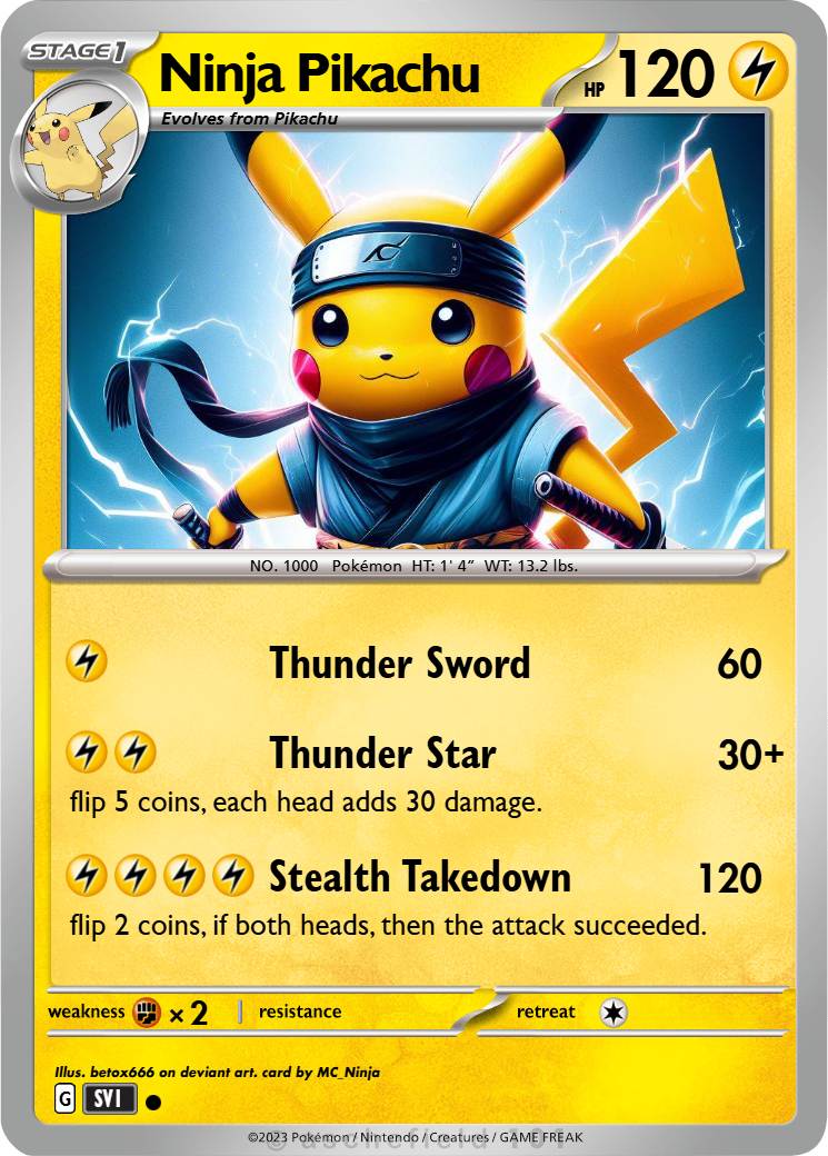 Ninja Pikachu - MC_Ninja | Pokécardmaker.net