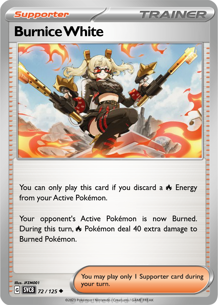 Burnice White - MegaAmpharostheDragon | Pokécardmaker.net