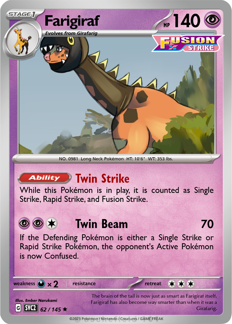 Farigiraf - MegaAmpharostheDragon | Pokécardmaker.net