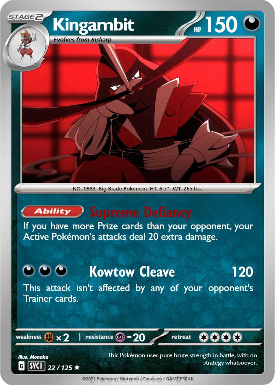 Kingambit - MegaAmpharostheDragon | Pokécardmaker.net