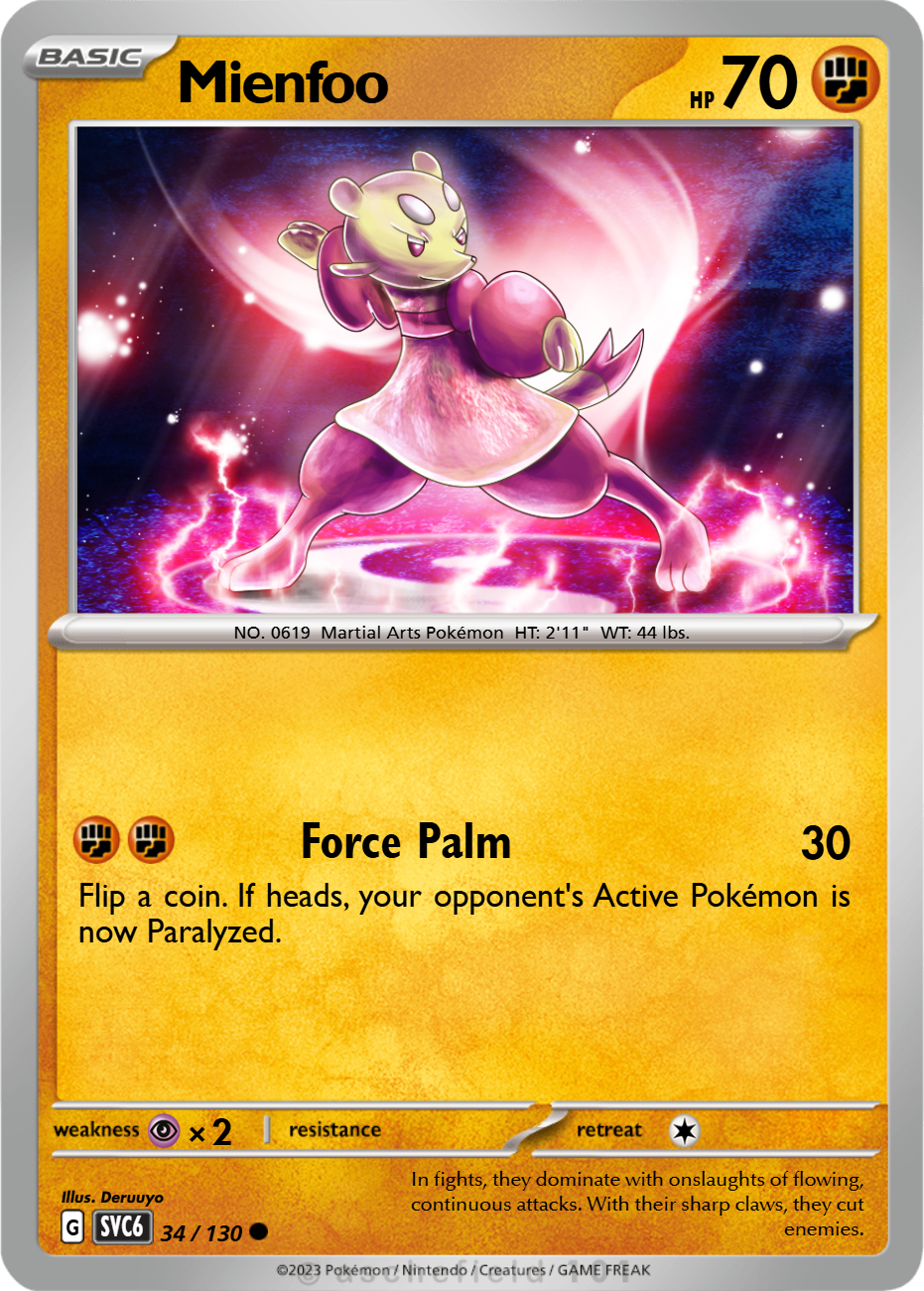 Mienfoo - MegaAmpharostheDragon | Pokécardmaker.net