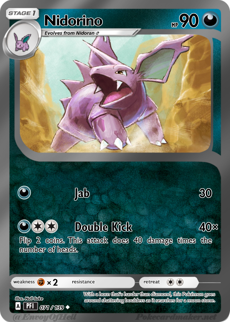 Nidorino - MegaAmpharostheDragon | Pokécardmaker.net