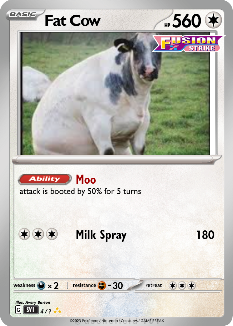 Fat Cow - MiniVanKid | Pokécardmaker.net