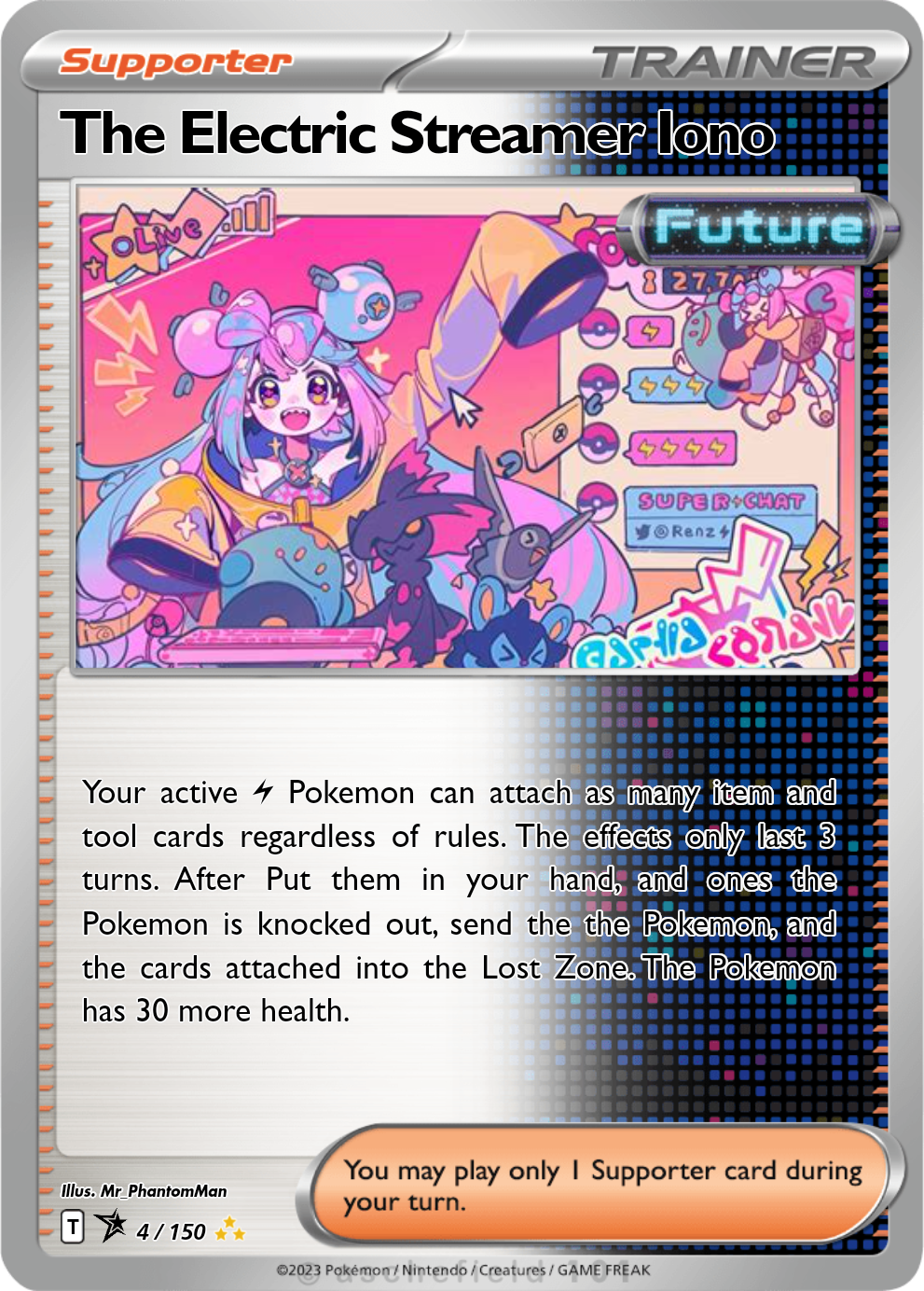 The Electric Streamer Iono - Mr_PhantomMan | Pokécardmaker.net