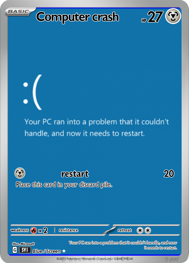 Computer crash - Ntheboy22 | Pokécardmaker.net