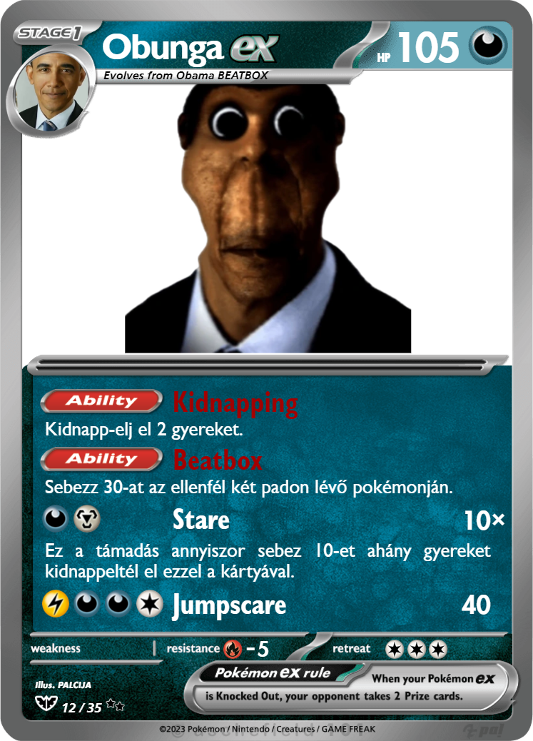Obunga - PALCIJA | Pokécardmaker.net