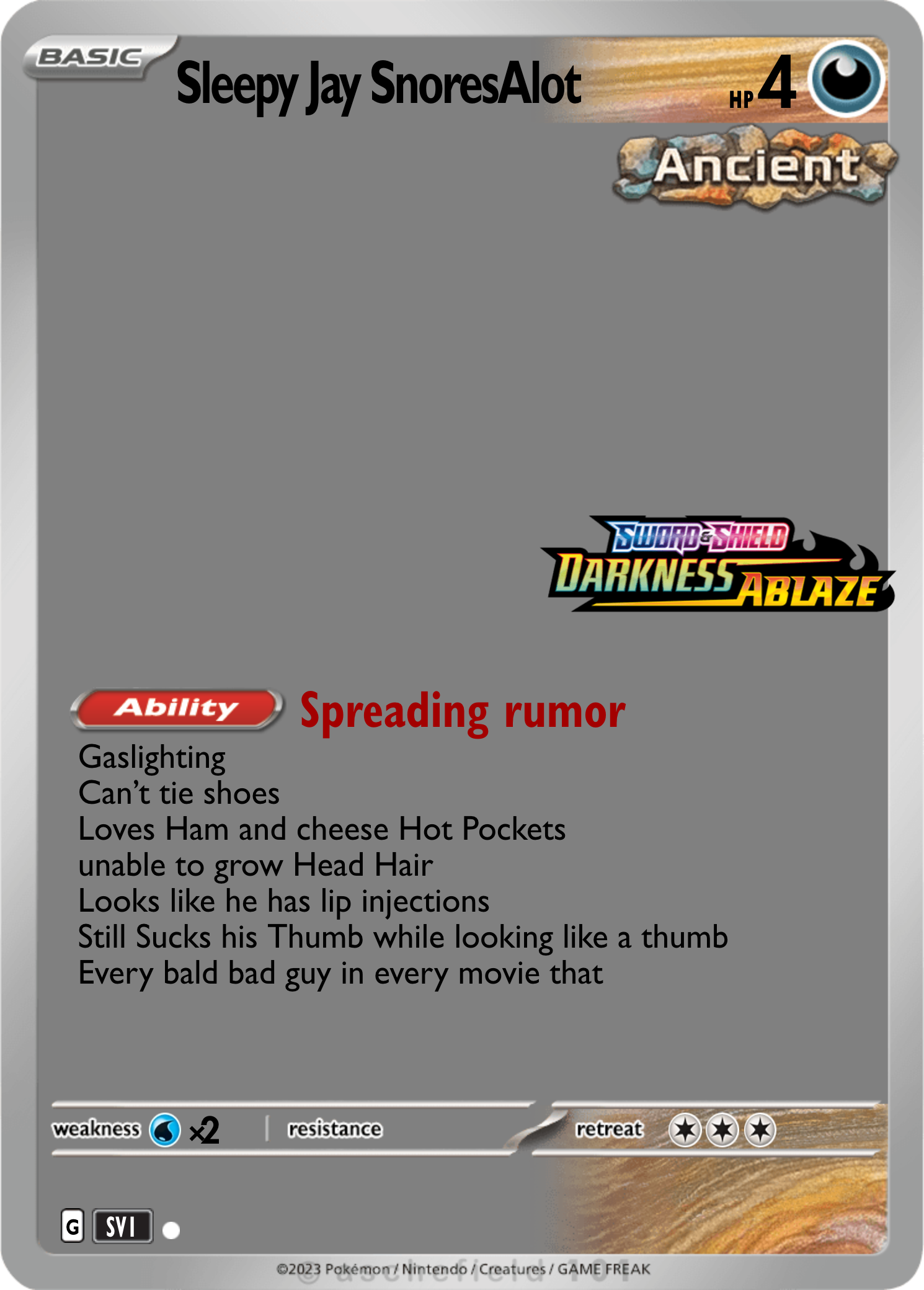 Sleepy Jay SnoresAlot - Persephonie | Pokécardmaker.net