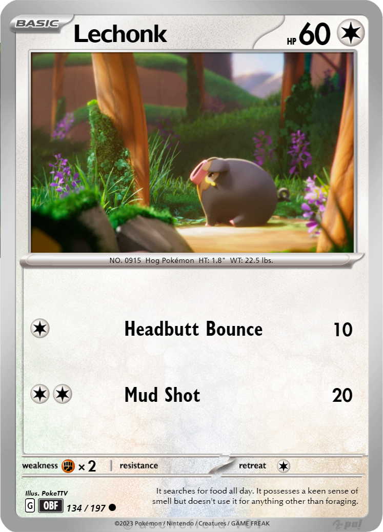 Lechonk - PokeTTV | Pokécardmaker.net