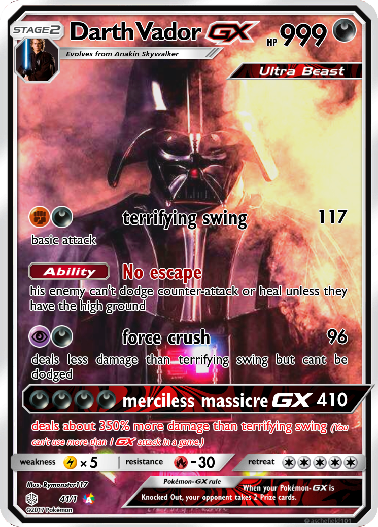Darth Vador - Rymonster117 | Pokécardmaker.net