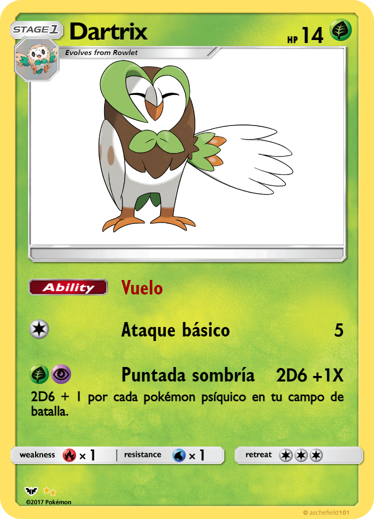Dartrix - Santiak | Pokécardmaker.net
