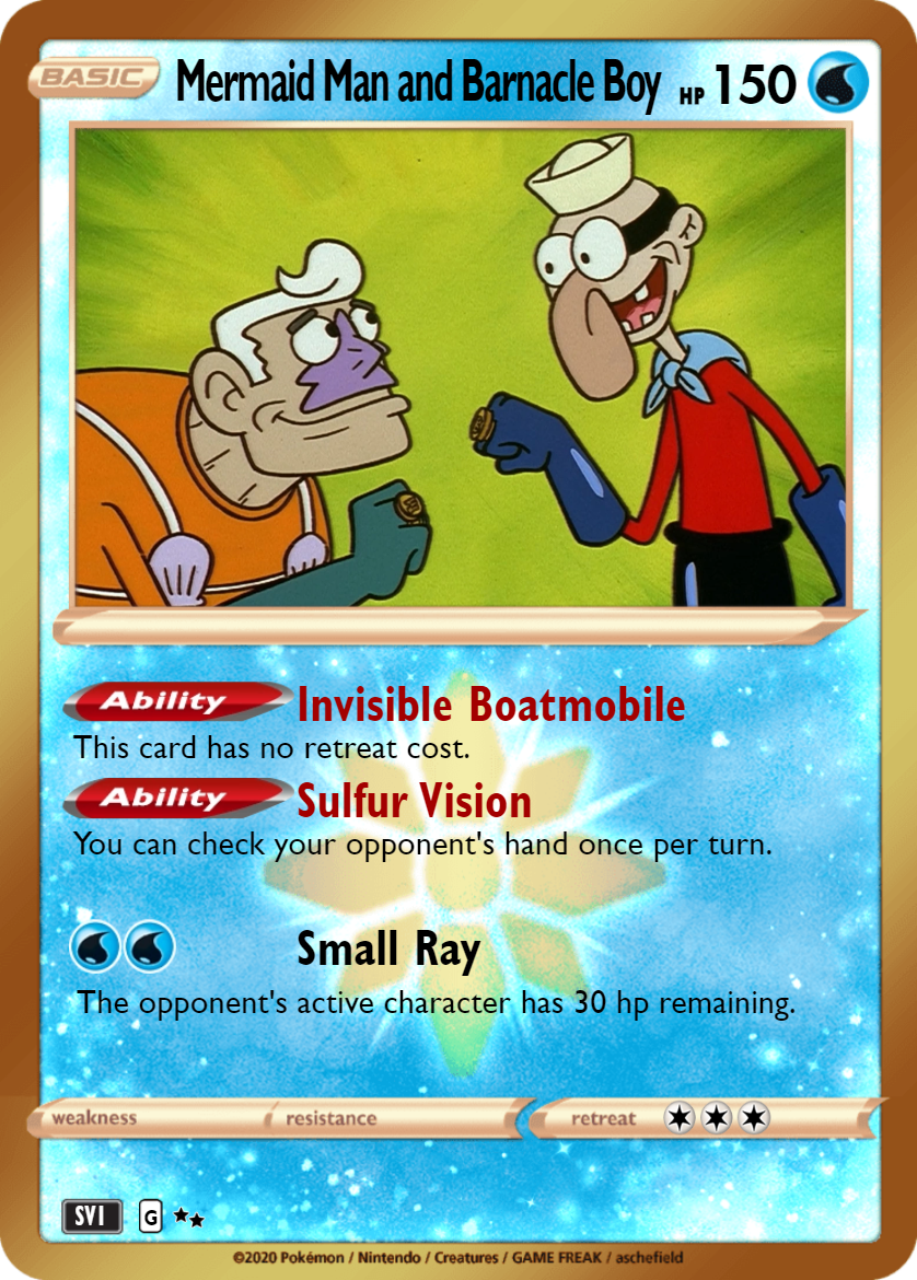 Mermaid Man and Barnacle Boy - Serge1900 | Pokécardmaker.net