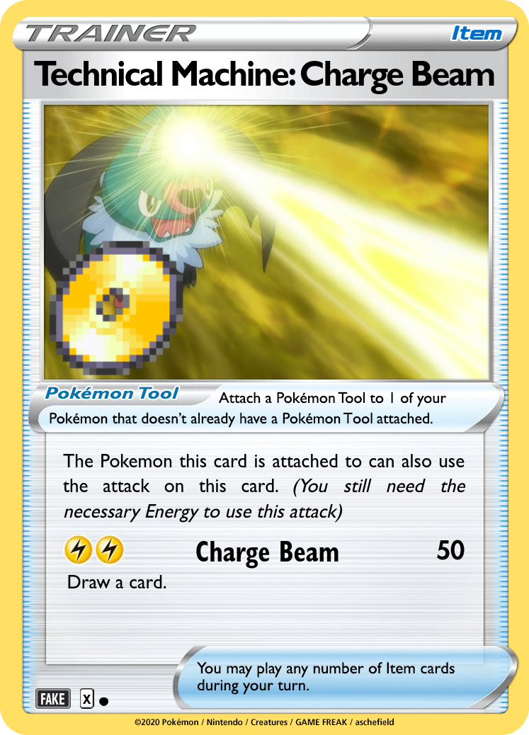 Technical Machine: Charge Beam - ShadowXeldron | Pokécardmaker.net