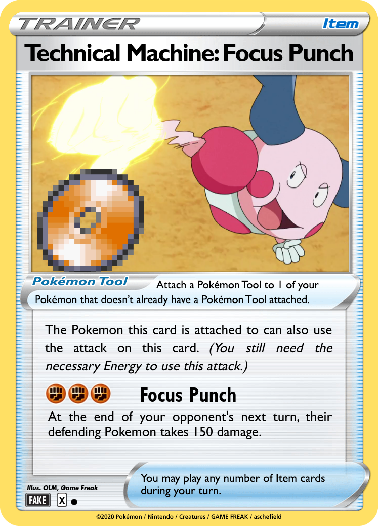 Technical Machine: Focus Punch - ShadowXeldron | Pokécardmaker.net