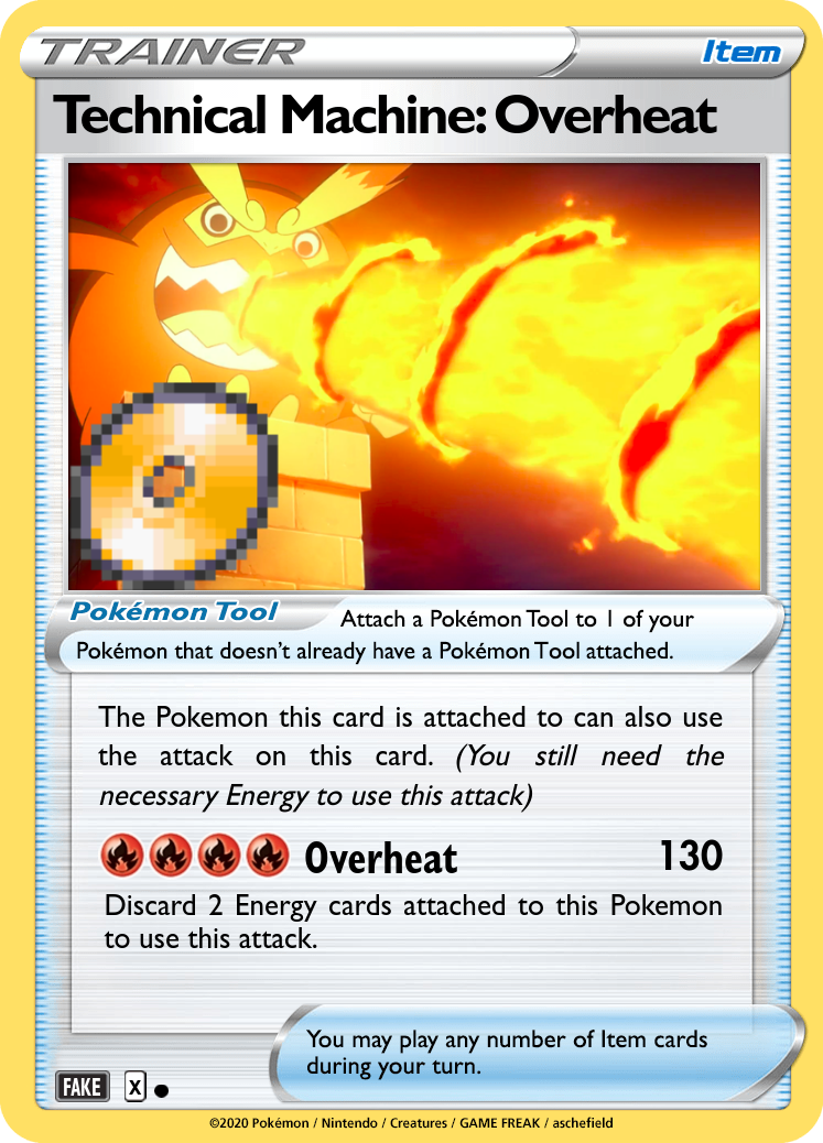 Technical Machine: Overheat - ShadowXeldron | Pokécardmaker.net