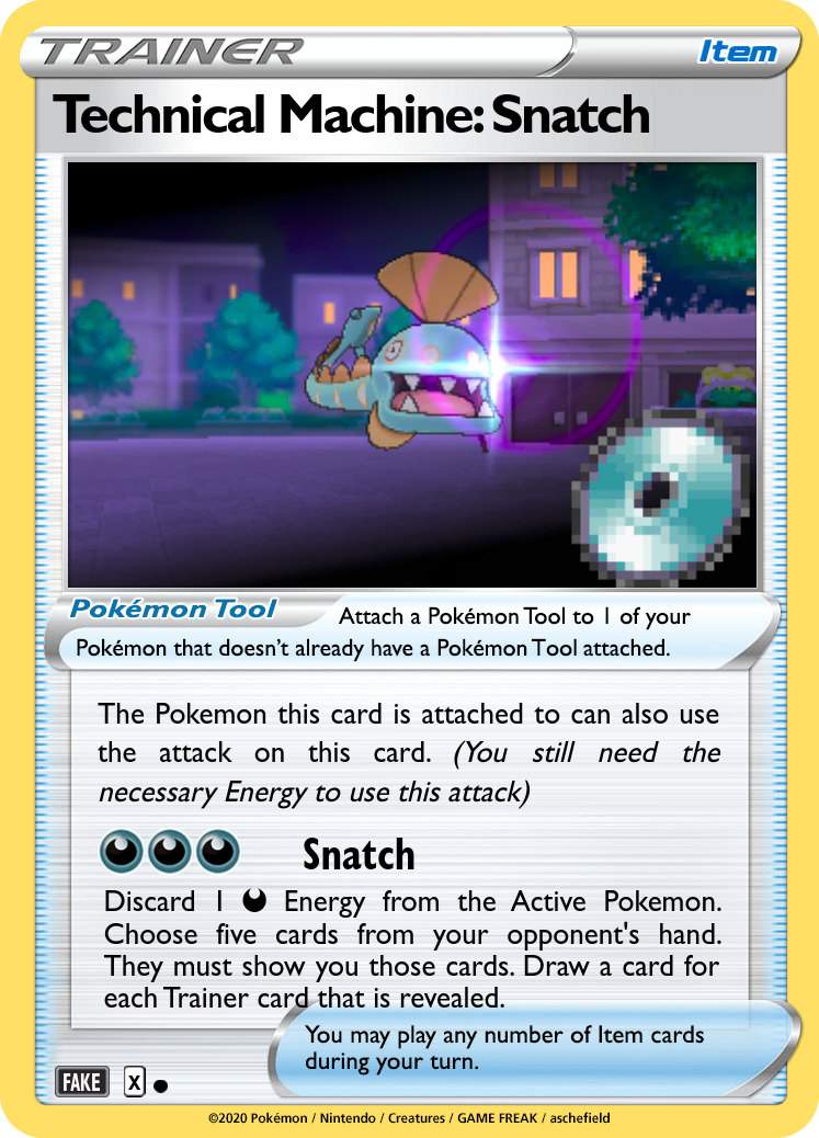 Technical Machine: Snatch - ShadowXeldron | Pokécardmaker.net