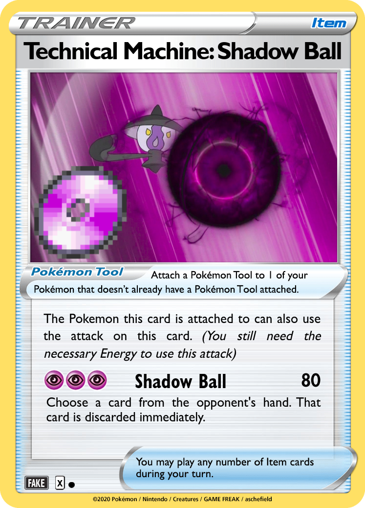 Technical Machine: Shadow Ball - ShadowXeldron | Pokécardmaker.net