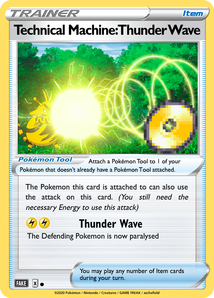 Technical Machine: Thunder Wave - ShadowXeldron | Pokécardmaker.net