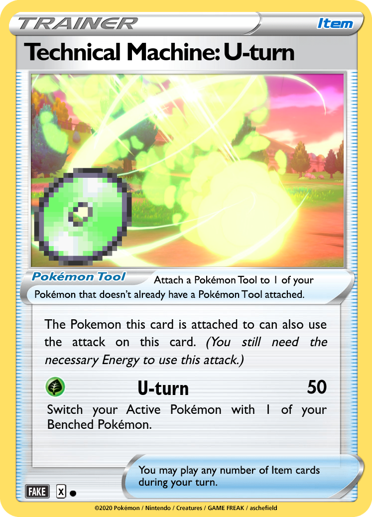 Technical Machine: U-turn - ShadowXeldron | Pokécardmaker.net