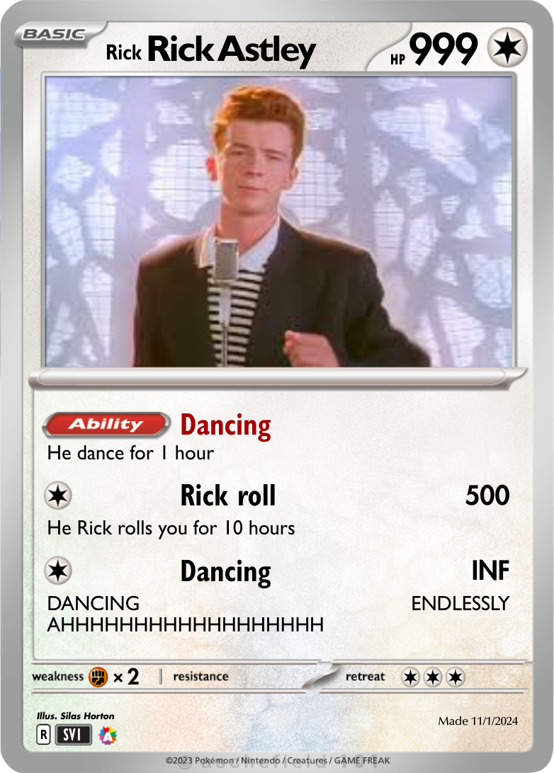 Rick Astley - SilasH | Pokécardmaker.net