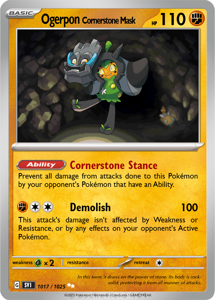 Ogerpon ==Cornerstone Mask== - SolusTCG | Pokécardmaker.net