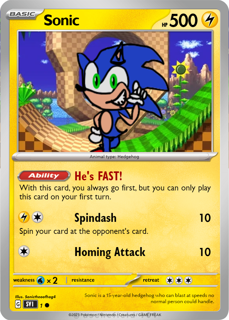 Sonic - Sonictheoofhog4 | Pokécardmaker.net