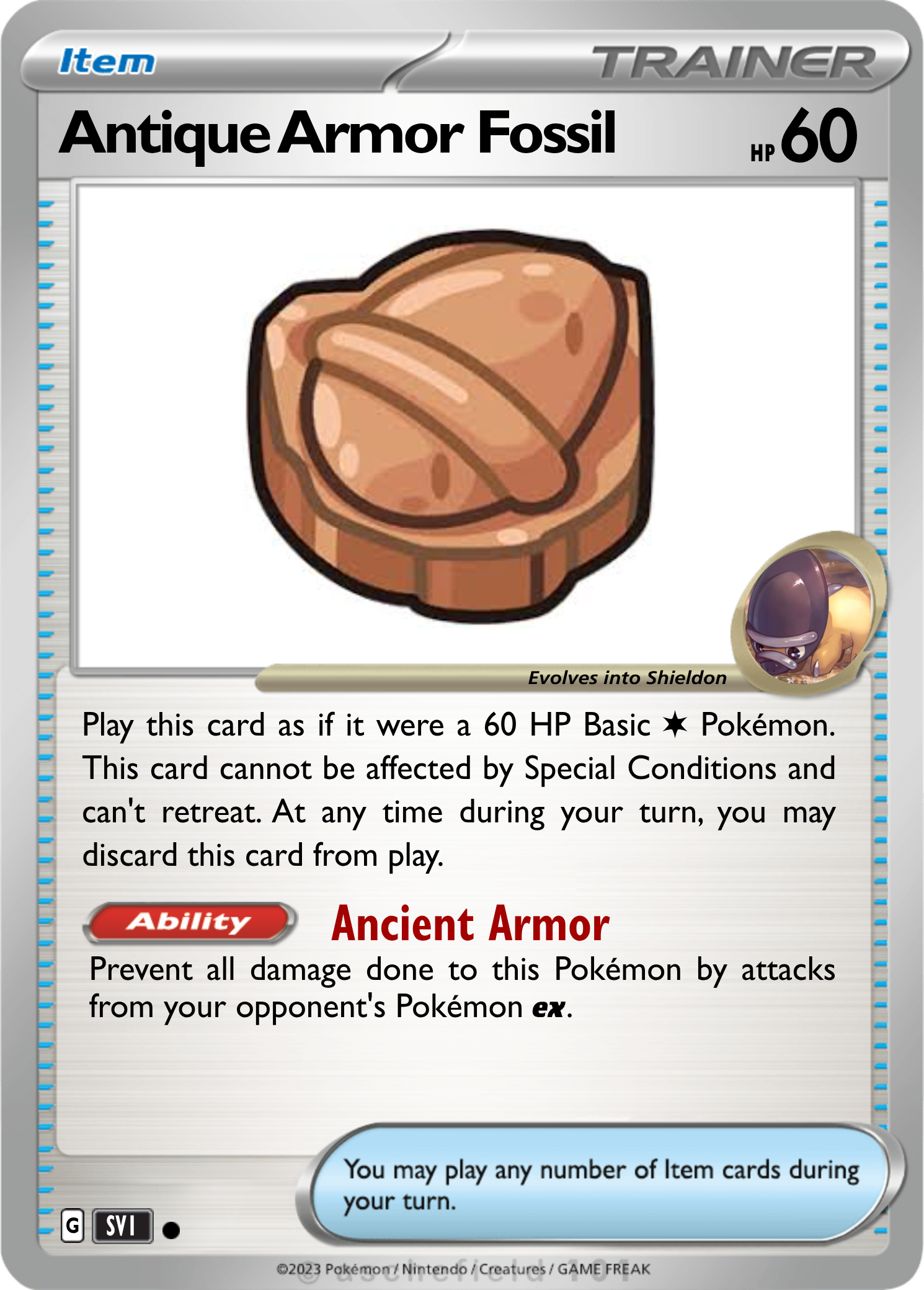 Antique Armor Fossil - Stepokem | Pokécardmaker.net