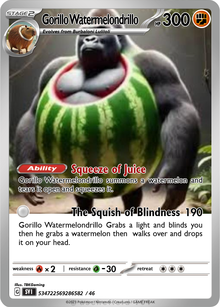 Gorillo Watermelondrillo - TBKGaming | Pokécardmaker.net