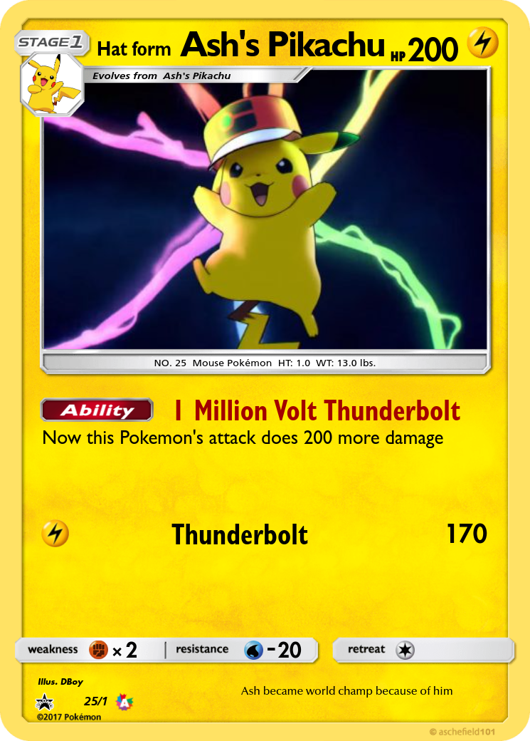 Ash's Pikachu - TeamSkyDBoy | Pokécardmaker.net