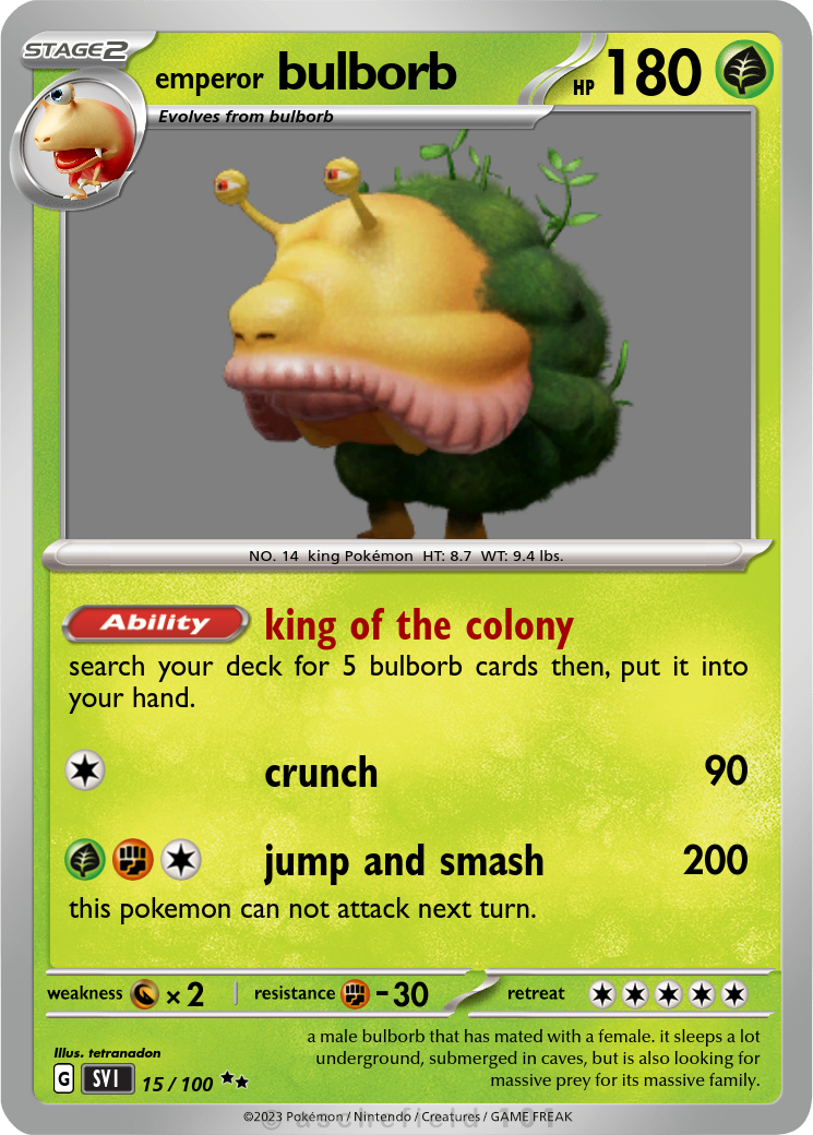 bulborb - Tetranadon | Pokécardmaker.net