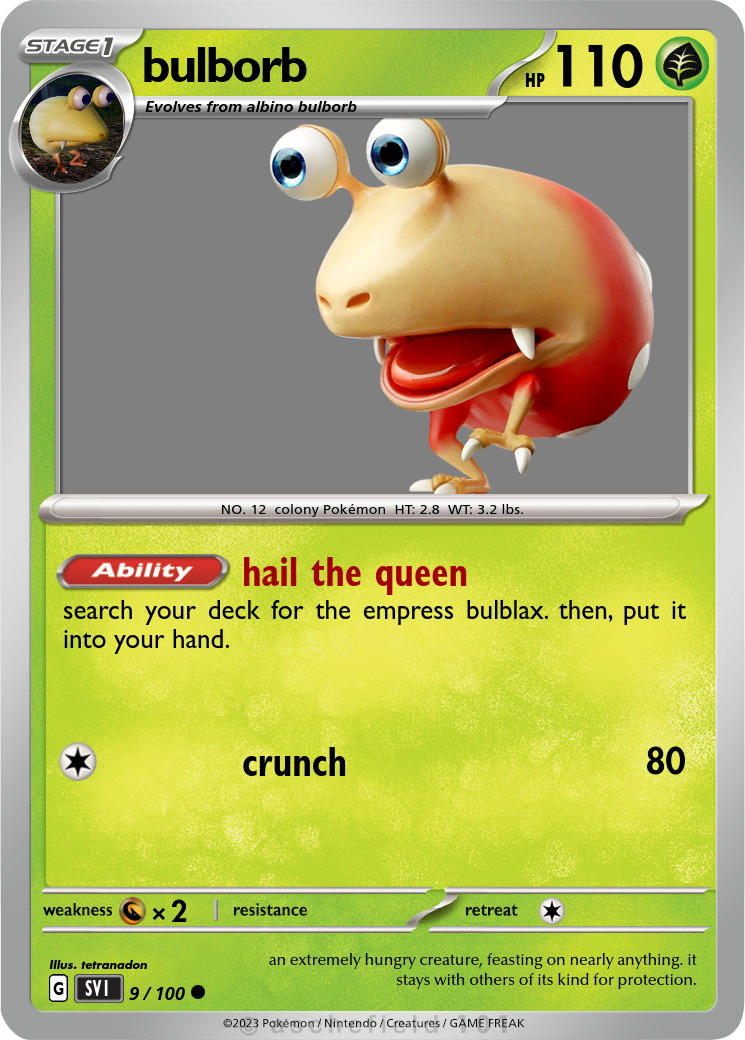 bulborb - Tetranadon | Pokécardmaker.net