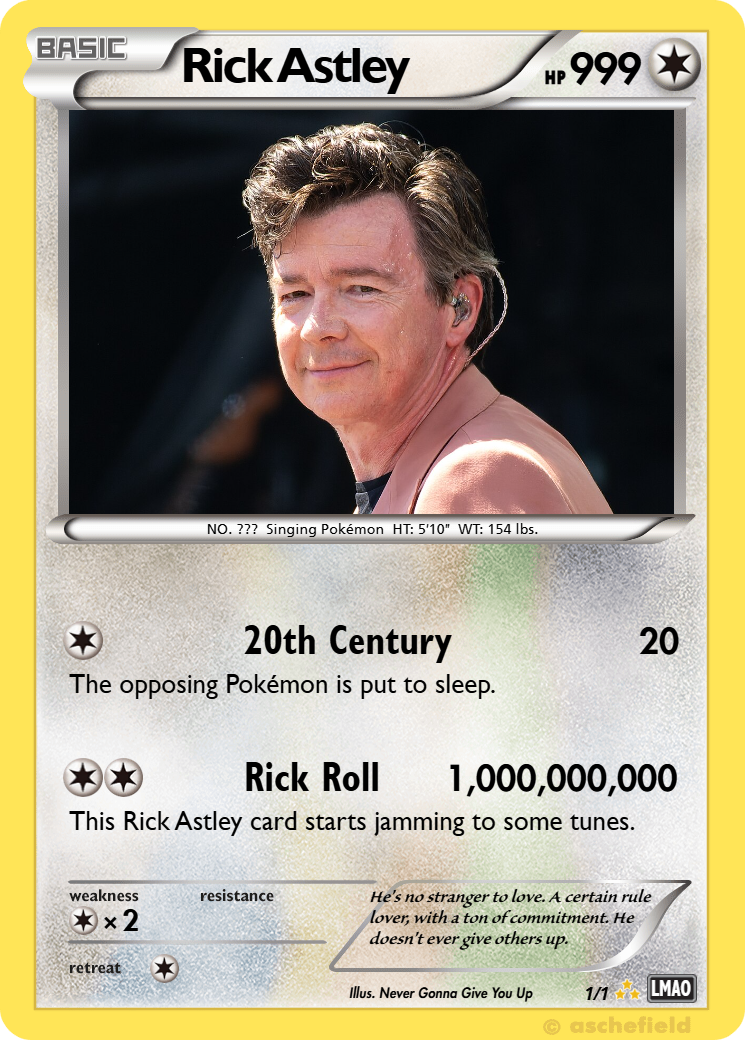 Rick Astley - TheAxolotlLord | Pokécardmaker.net
