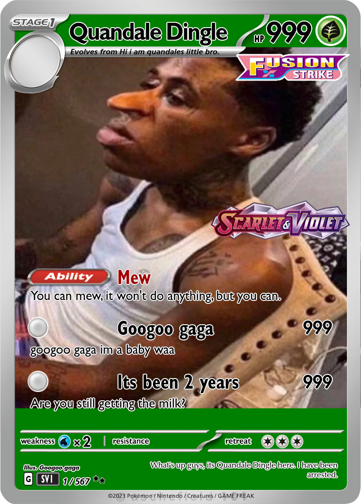 Quandale Dingle - TheGreattSquirtle123 | Pokécardmaker.net